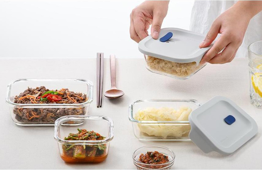 [Lock & Lock] TopGlass Silicone Glass Airtight Container Set of 4 ...