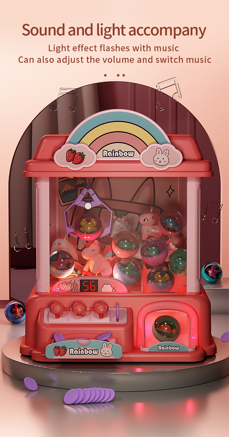 [Qilemeng] Large Claw Machine Toys Kids 48 PCS Doll Machine Toy Mini ...