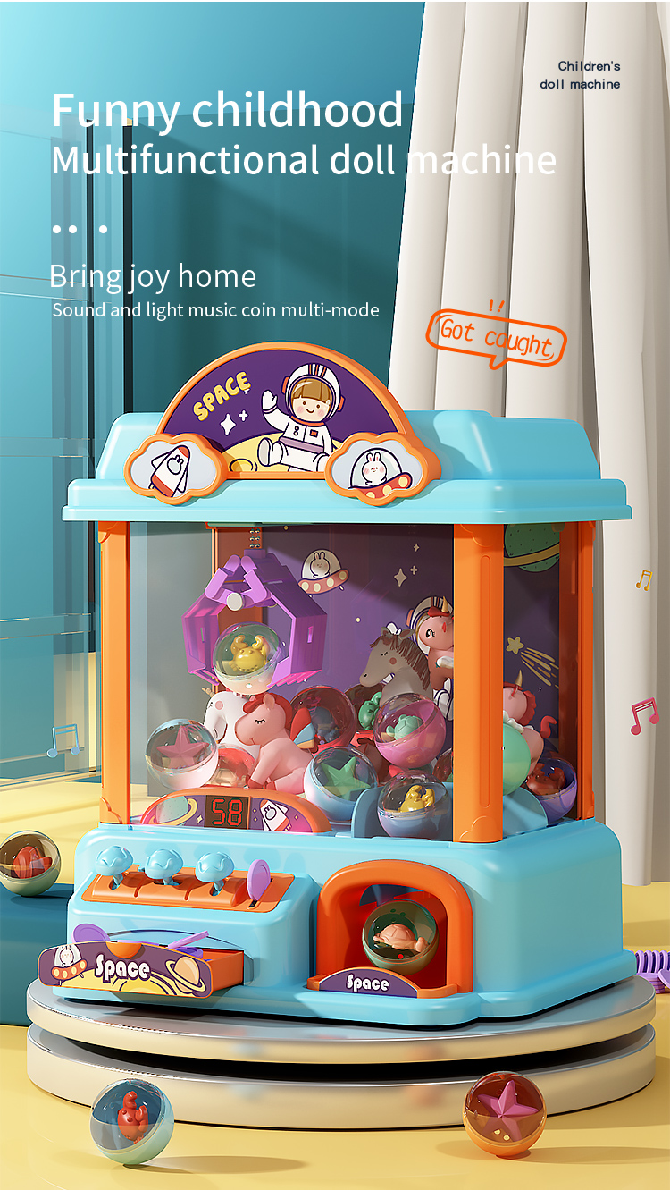 [Qilemeng] Large Claw Machine Toys Kids 48 PCS Doll Machine Toy Mini ...