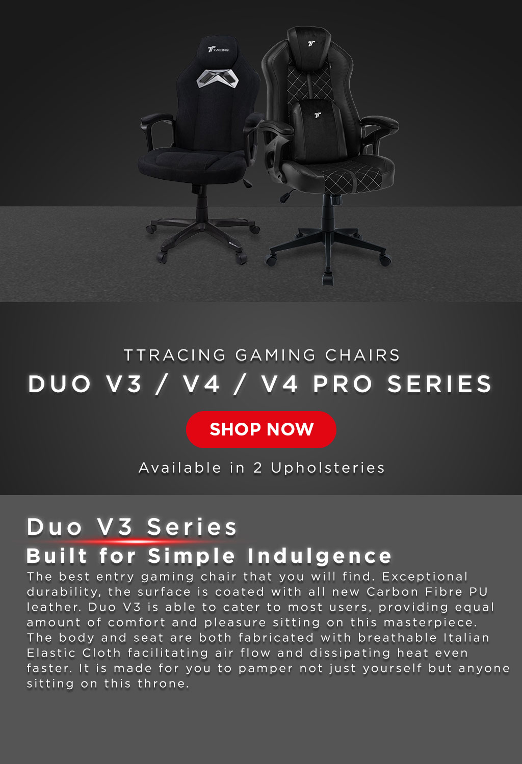 TTRacing Duo V3 Duo V4 Pro Gaming Chair Ergonomic Home Office Chair - 2 Years Official Warranty ...