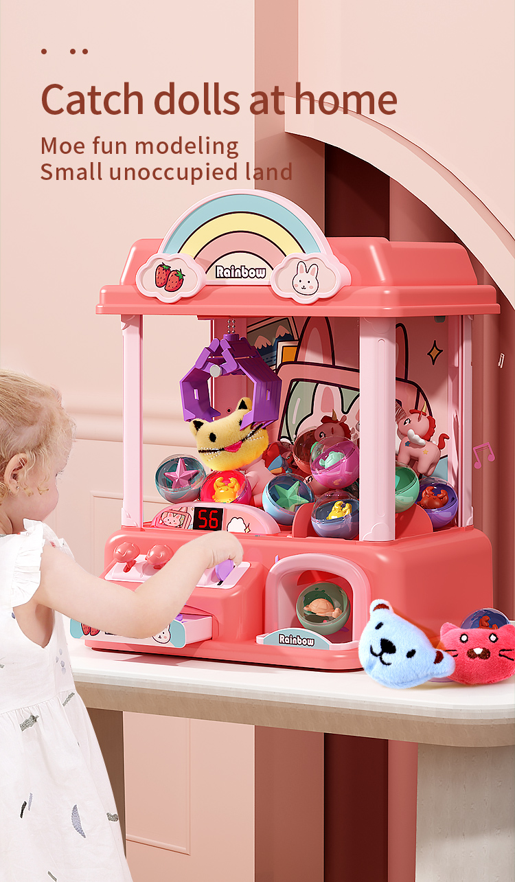 [Qilemeng] Large Claw Machine Toys Kids 48 PCS Doll Machine Toy Mini ...