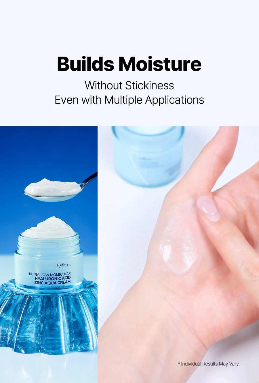 Isntree Ultra-Low Molecular Hyaluronic Acid Zinc Aqua Cream 30ml | 80ml ...