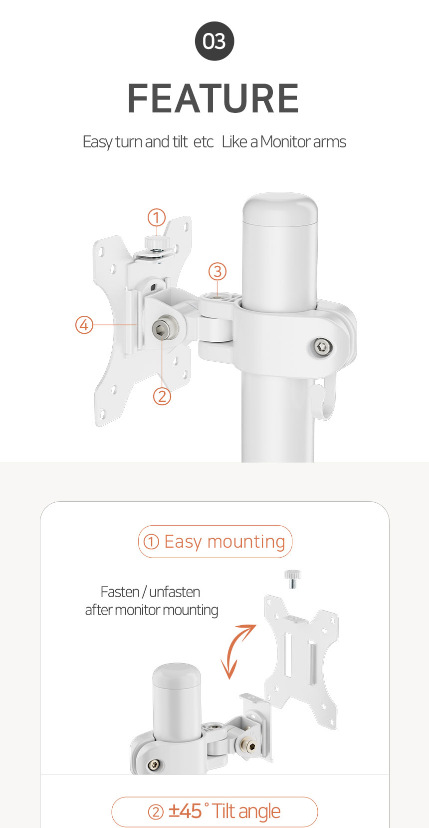 EDGEWALL FR-100 Mobile Stand Moving Monitor mount height adjustable ...