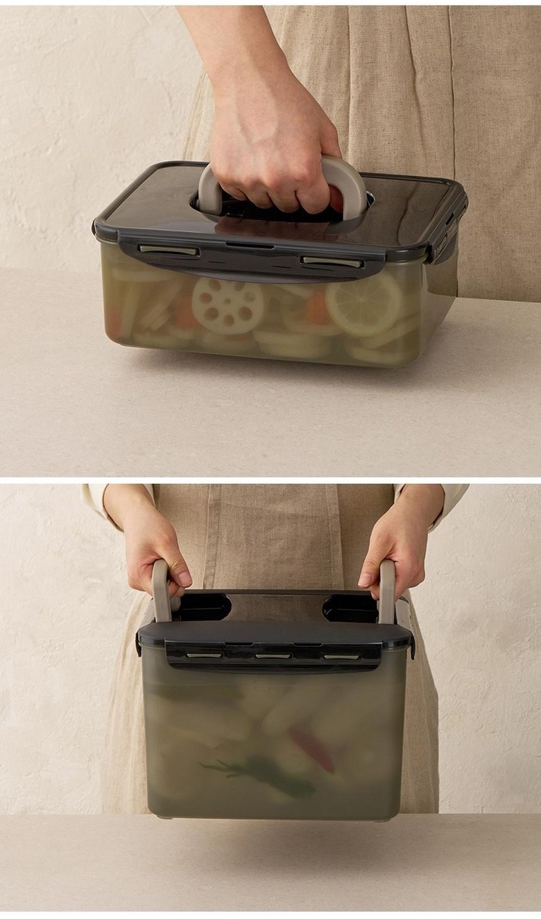 LocknLock One Handle Kimchi Container Case 8L Khaki BPA Free Storage ...