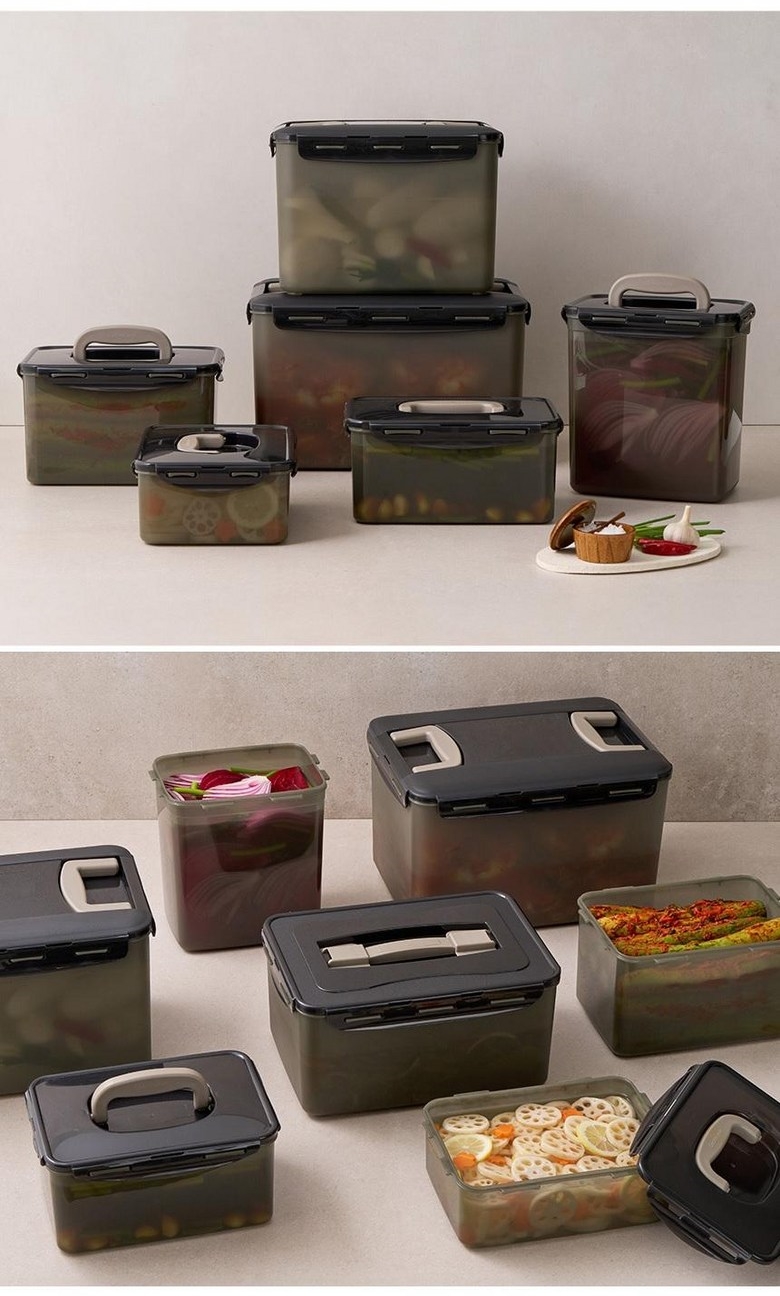 LocknLock One Handle Kimchi Container Case 8L Khaki BPA Free Storage ...
