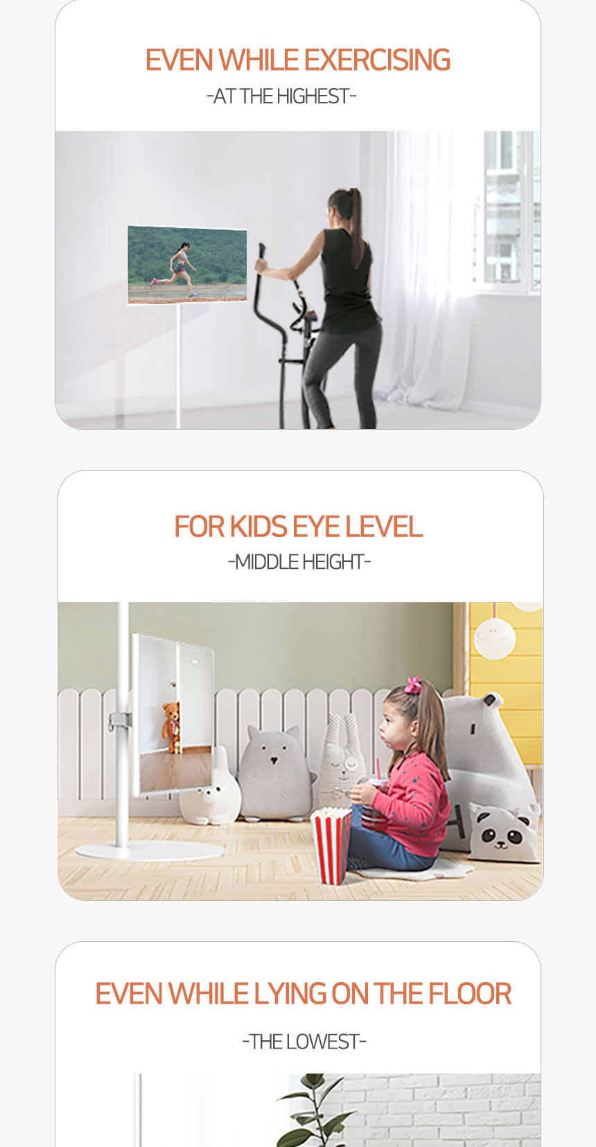 EDGEWALL FR-100 Mobile Stand Moving Monitor mount height adjustable ...