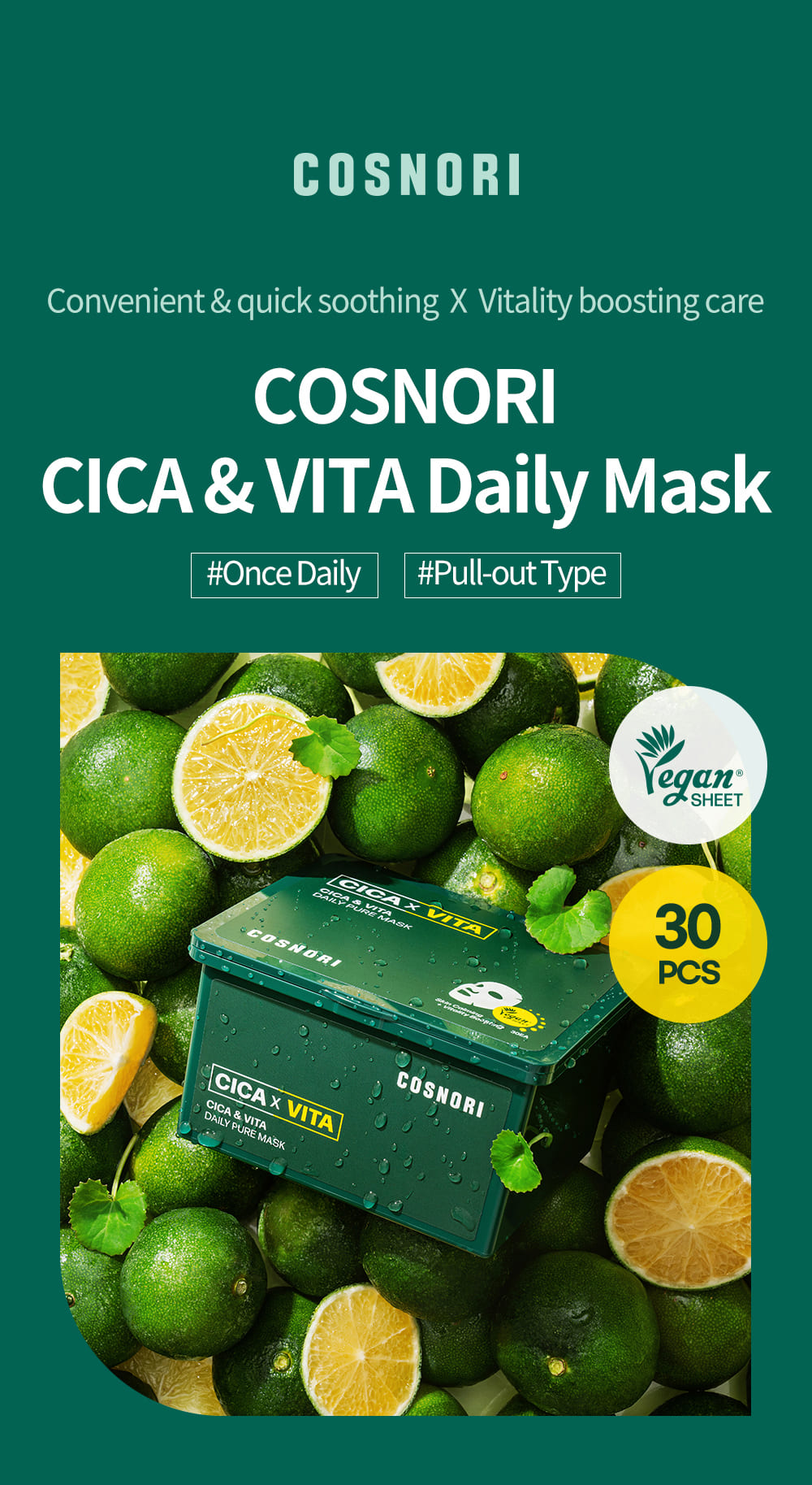 COSNORI CICA & VITA DAILY MASK (30EA) | Shopee Philippines