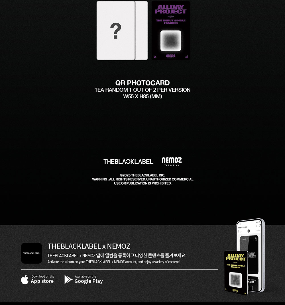 [POB](CARTOON ver.) ALLDAY PROJECT [FAMOUS] THE DEBUT SINGLE ALBUM ...