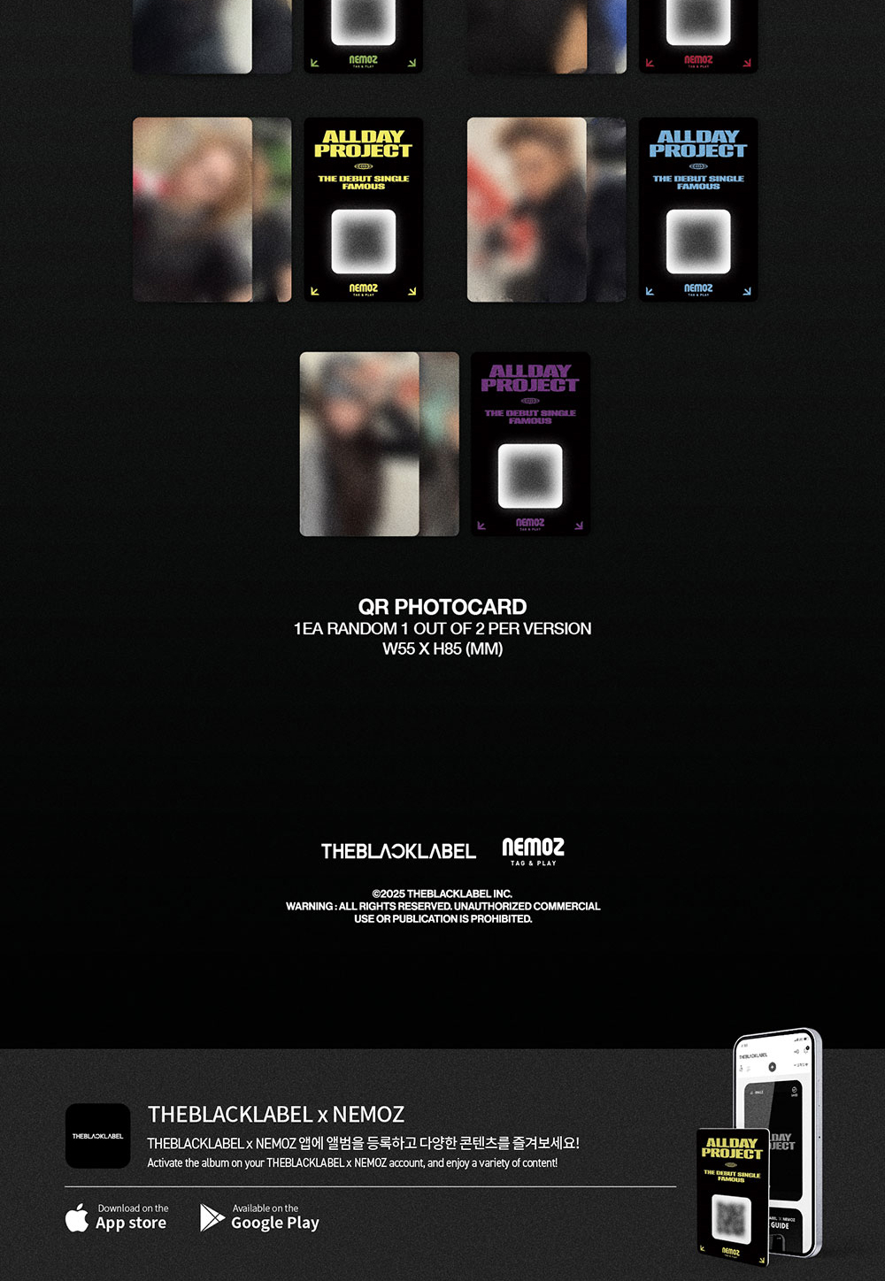 [POB](CARTOON ver.) ALLDAY PROJECT [FAMOUS] THE DEBUT SINGLE ALBUM ...