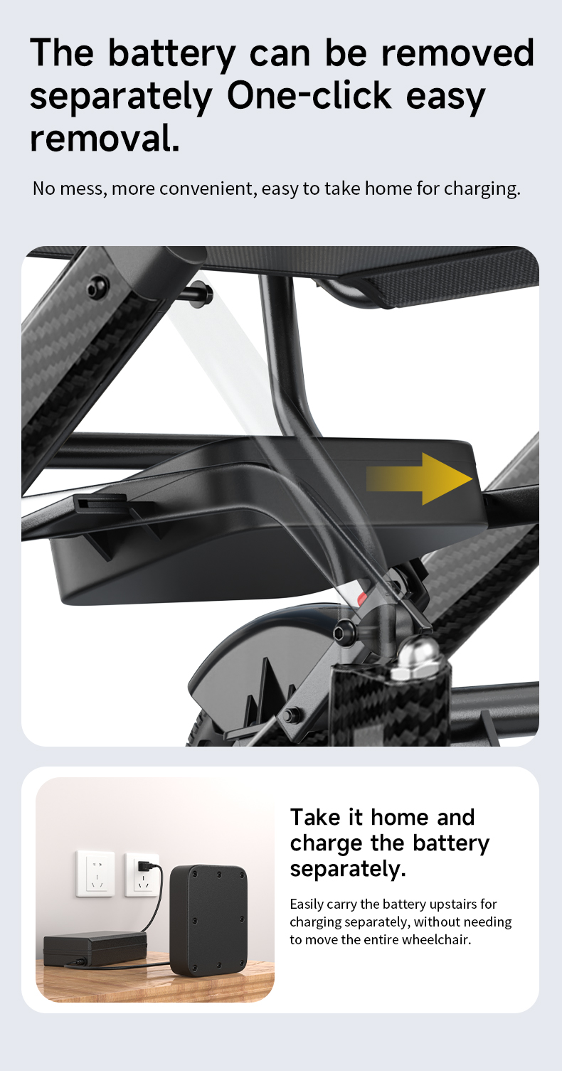 KANBEIO Lightweight Electric Wheelchair All-aluminium construction ...