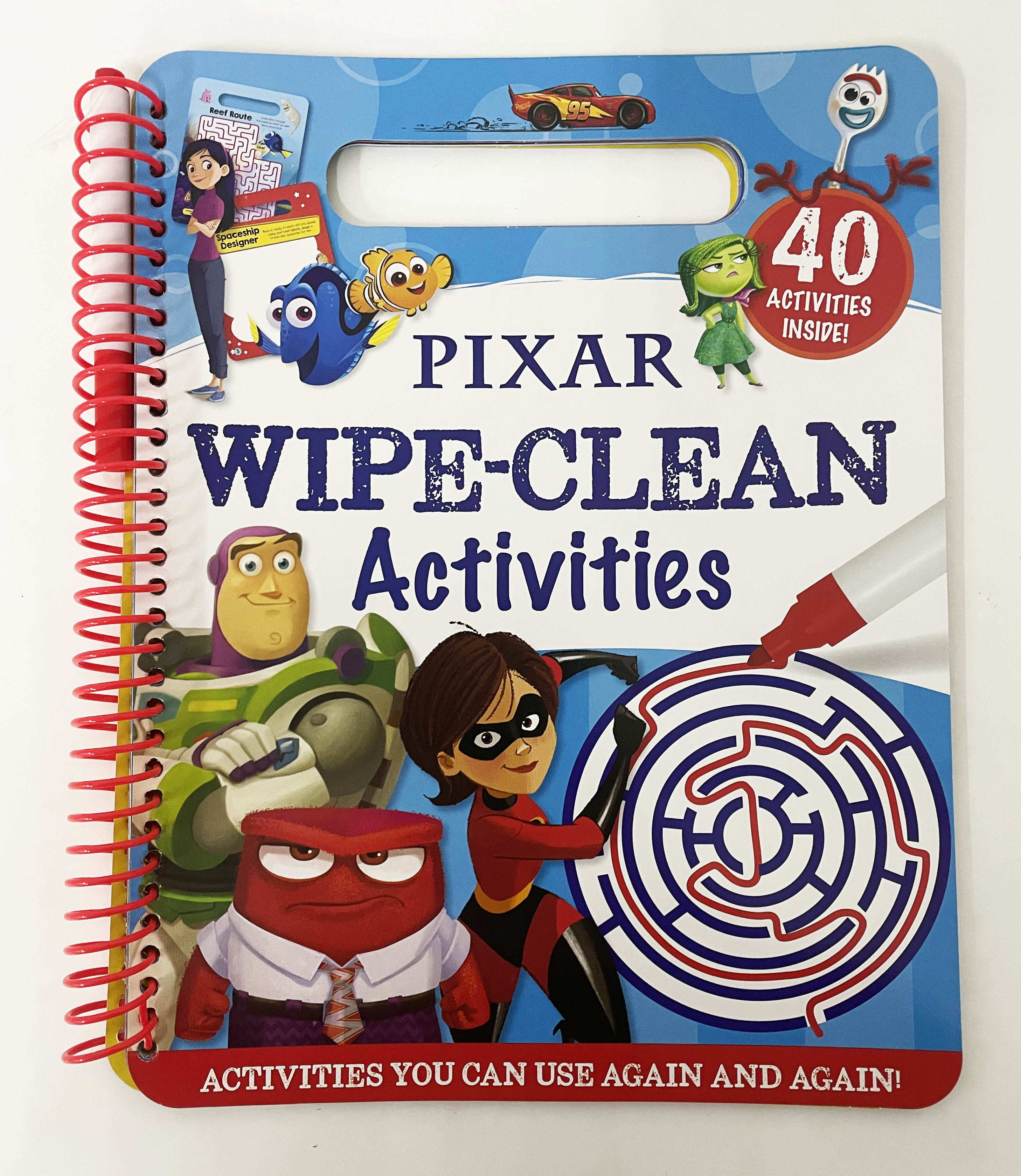 Disney Pixar Wipe Clean Activity Book with Pen & Puzzles Games Drawing ...