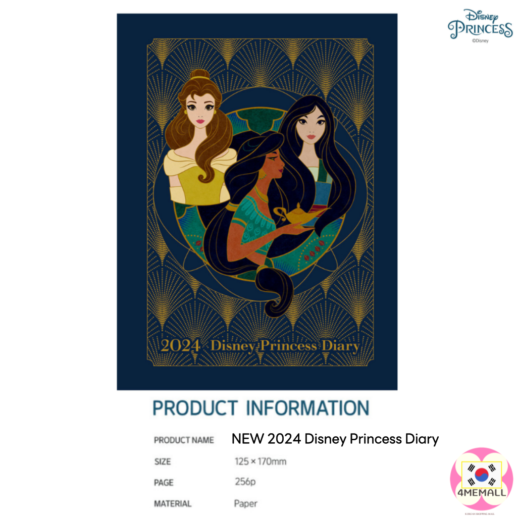 NEW 2024 Disney Princess Diary Date Type Korean Style Gift Planner ...