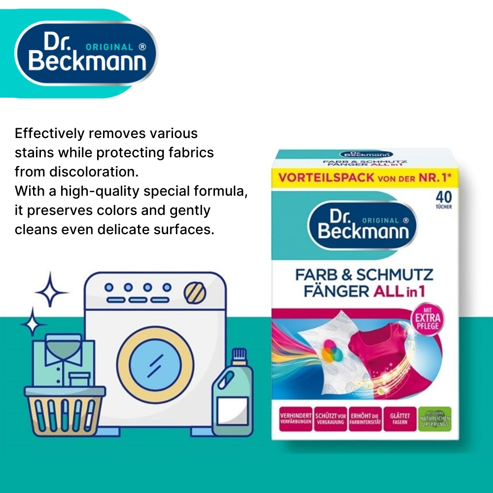 Dr Beckmann Colour & Dirt Collector - 40 Sheets, Laundry Color Catcher ...