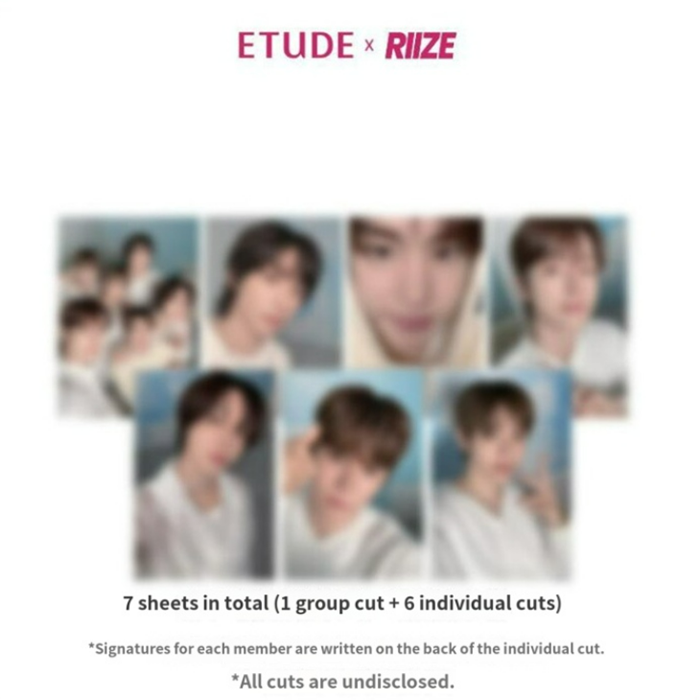 ETUDE X RIIZE Limited Special Photo Cards 7P (+Autograph) | Shopee ...