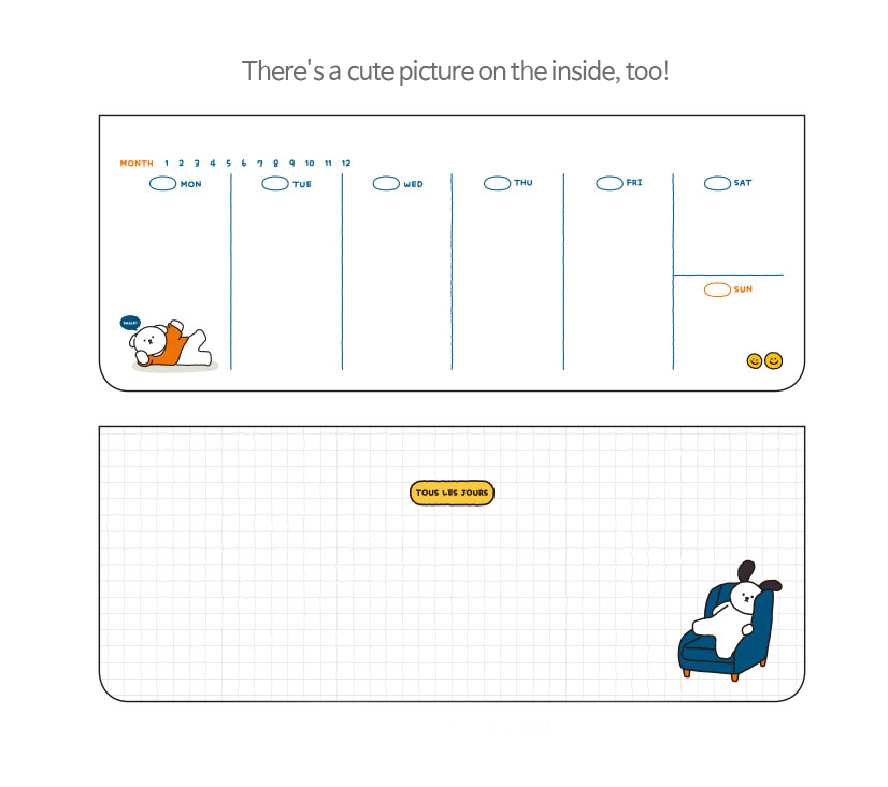 2025 Korea Weekly Planner / Kkomang Schedule Notebook Random Delivery ...