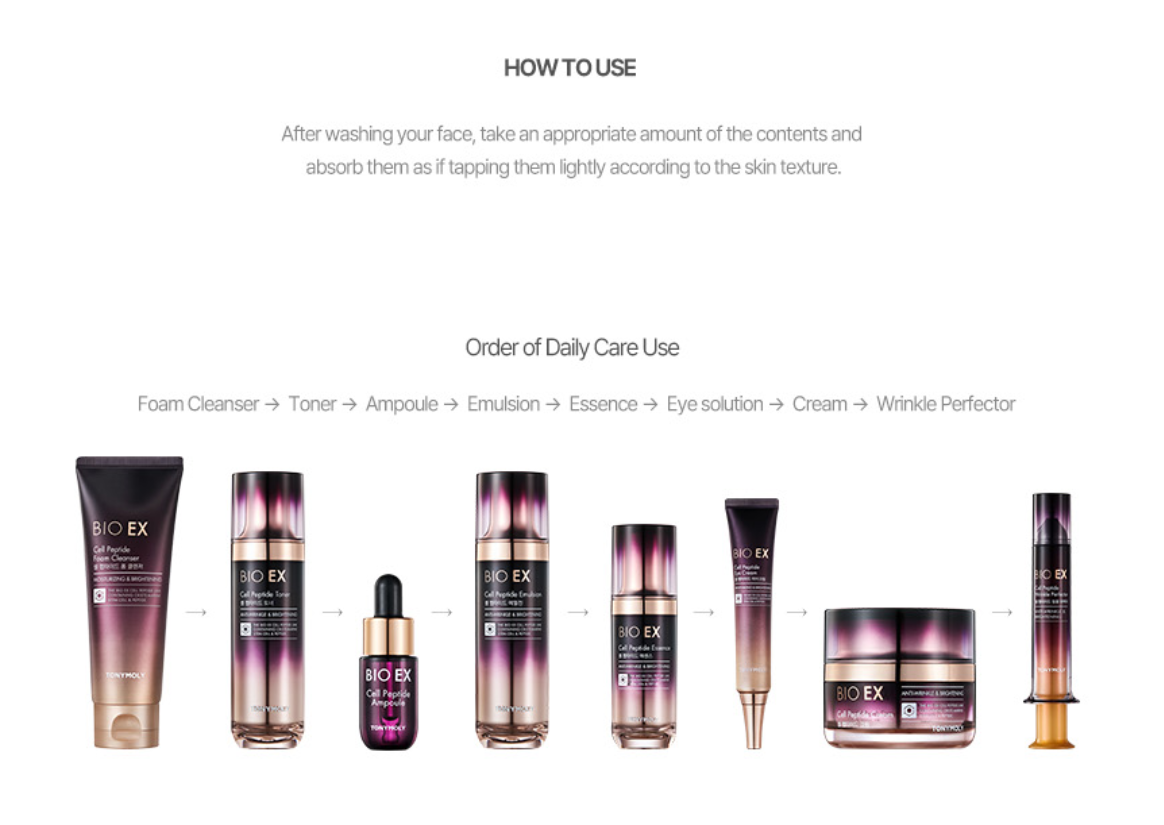 [TONYMOLY] Bio Ex Cell Peptide Skin Care 3 Set / Shipping from Korea ...