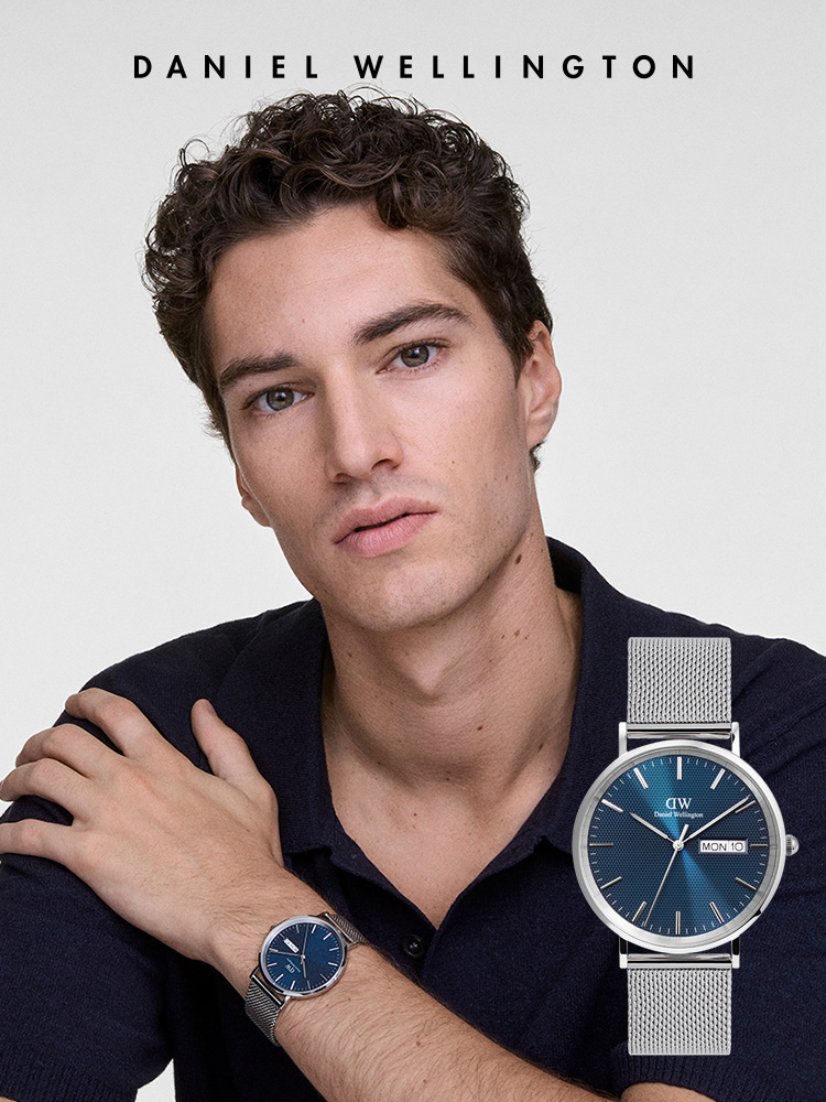 Daniel Wellington Classic Day Display 40mm Sterling Arctic Blue - Men ...