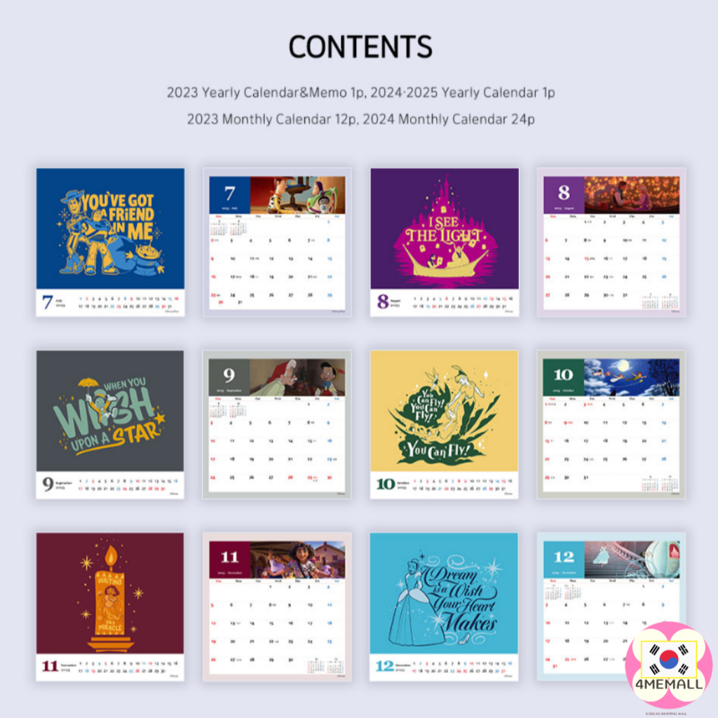 Disney 100th Anniversary 2024 Desk Calendar (18 Months) July 2023 ...