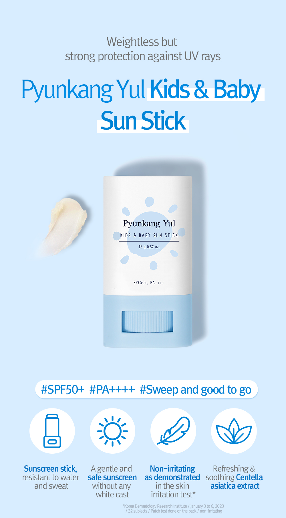 [Pyunkang Yul OFFICIAL] Kids&Baby Sun Stick SPF50+ PA++++ 15g | Shopee ...