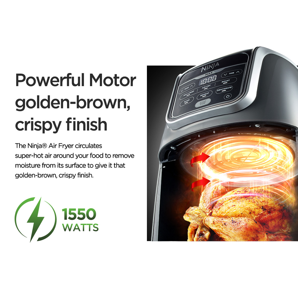 Ninja Air Fryer Max 5.2L, Digital Airfryer, Cooks, Crisps, Roasts ...