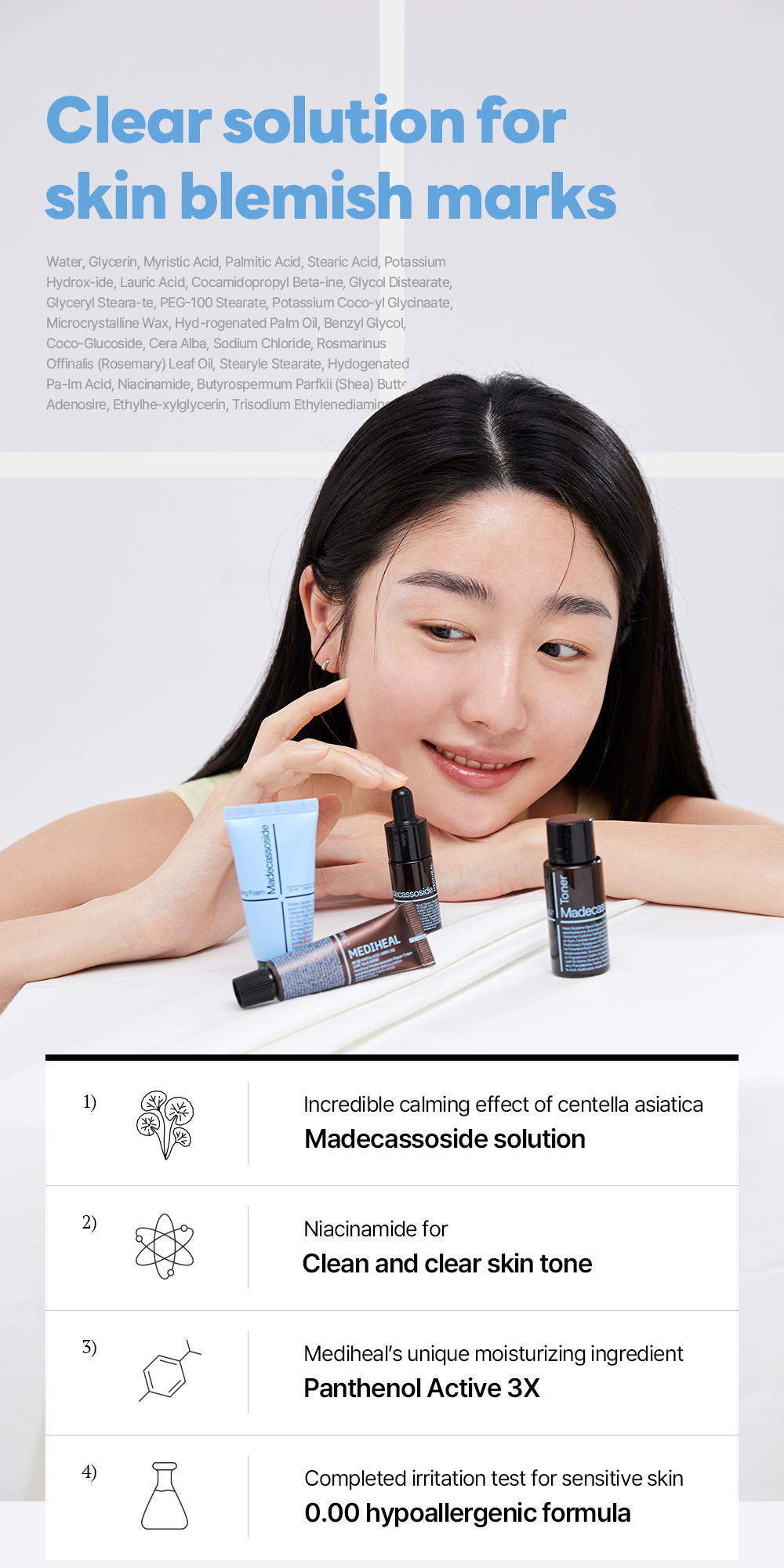 [NEW] MEDIHEAL OFFICIAL Madecassoside Repair Starter Kit 4ea (Cleansing ...