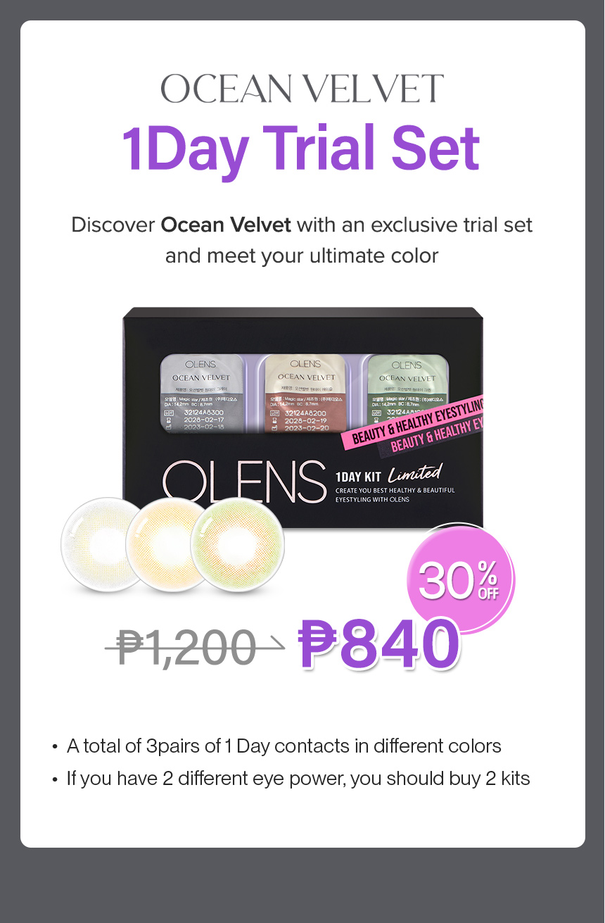 OLENS Official Ocean Velvet 3 Pairs 1Day Trial Set With Tweezer ...