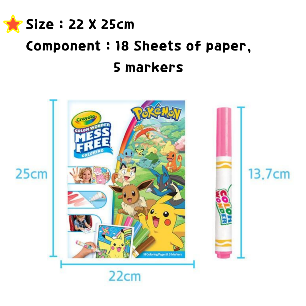 Mess Free Crayola Pokemon Coloring DIY Drawing DIY Painting Crayola ...