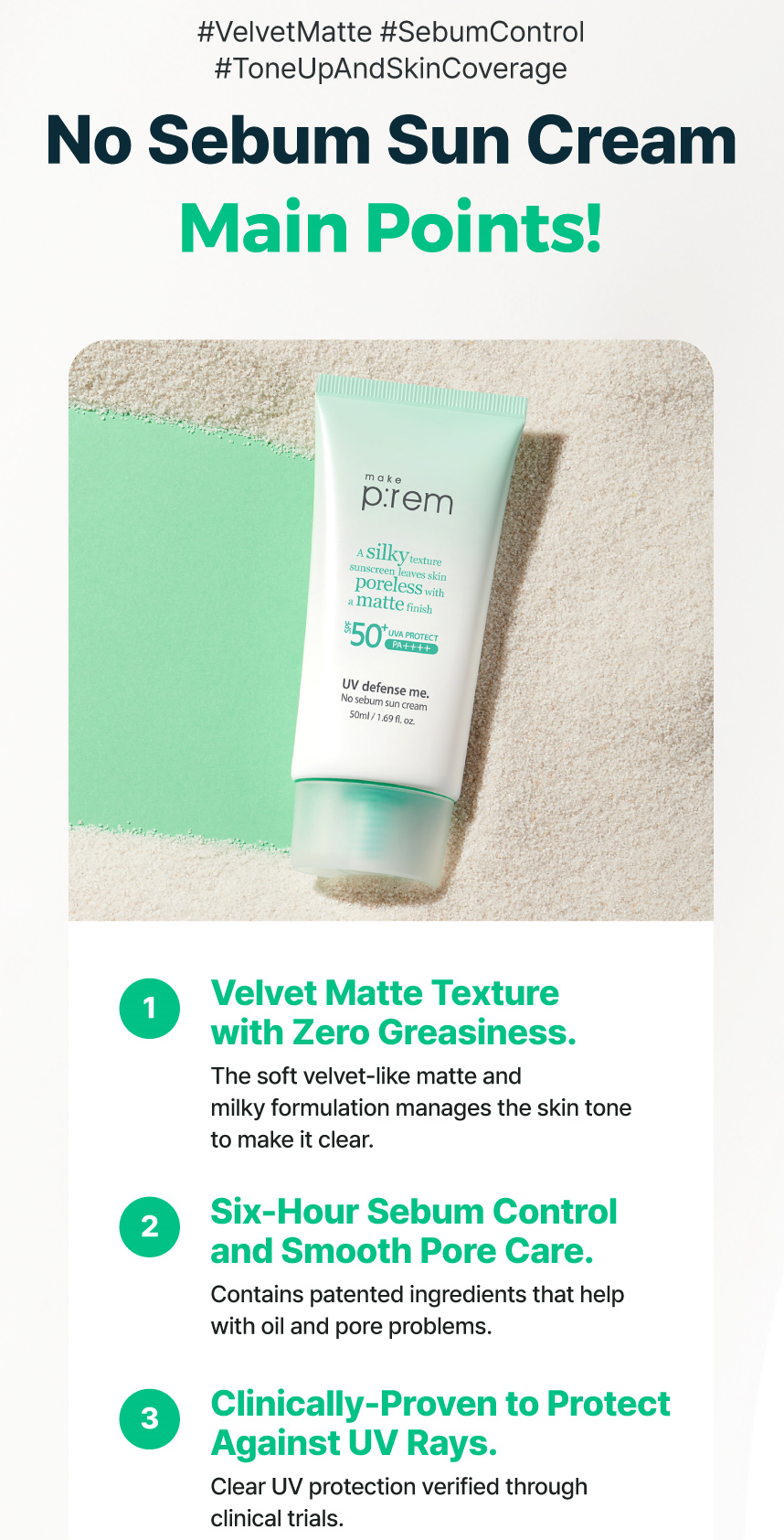 MAKE PREM UV Defence me. No Sebum Face Sunscreen Sunblock for Oily Skin ...