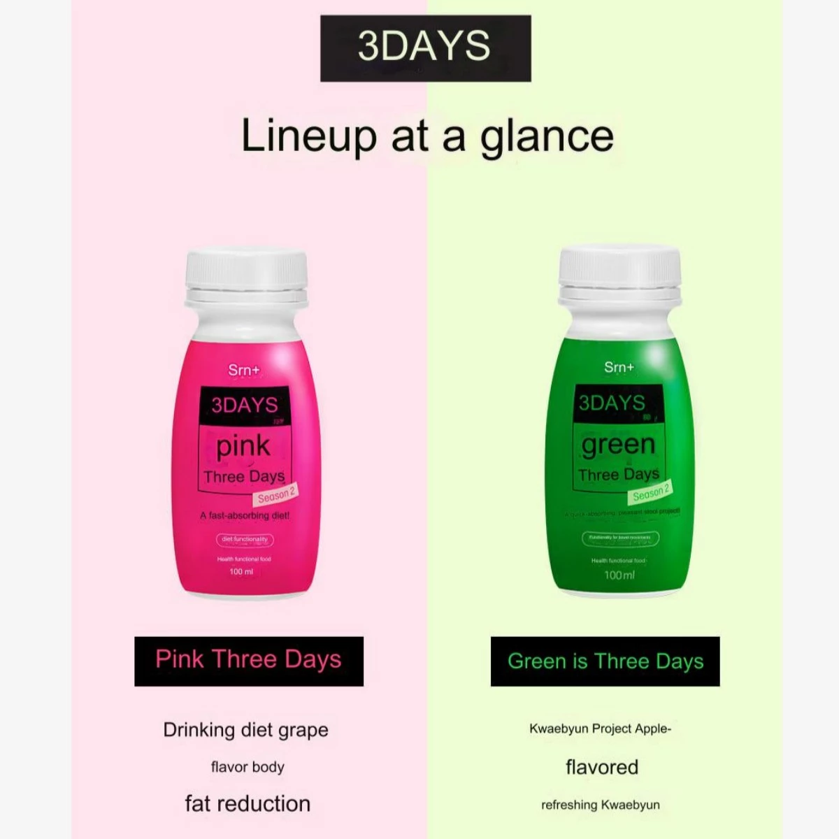 GRN+ Season 2 Three Days Green Liquid Short -Term Diet 1 Box (3days) (Diet Snack / garcinia ...