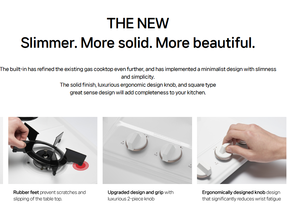 Rinnai-Korea New Built-In Gas Cooktop 3 Burner Stove (Batt Operated ...