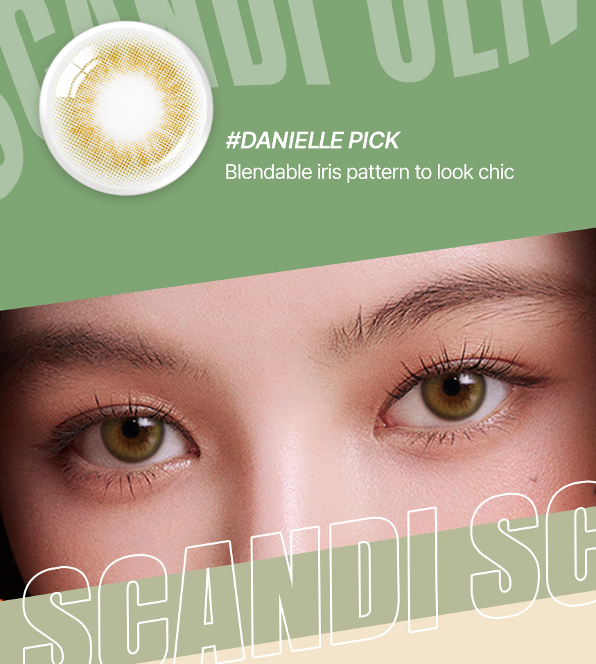 OLENS Offcial NewJeans Pick Scandi 1Day Olive 4P Contact Lens | Shopee ...