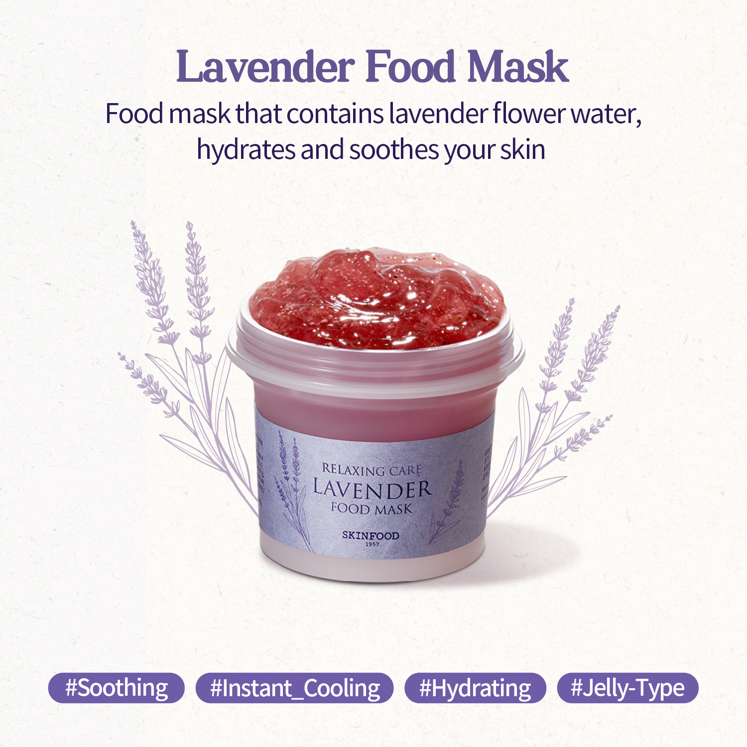 [SKINFOOD Official] Vegan Lavender Food Mask 120g / Calming ...