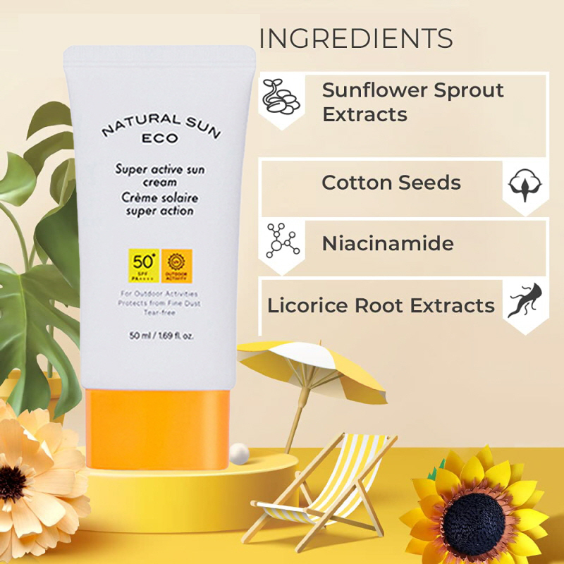 [THE FACE SHOP] Natural Sun Eco Super Active Sun SPF50+ PA+++ 50ml ...