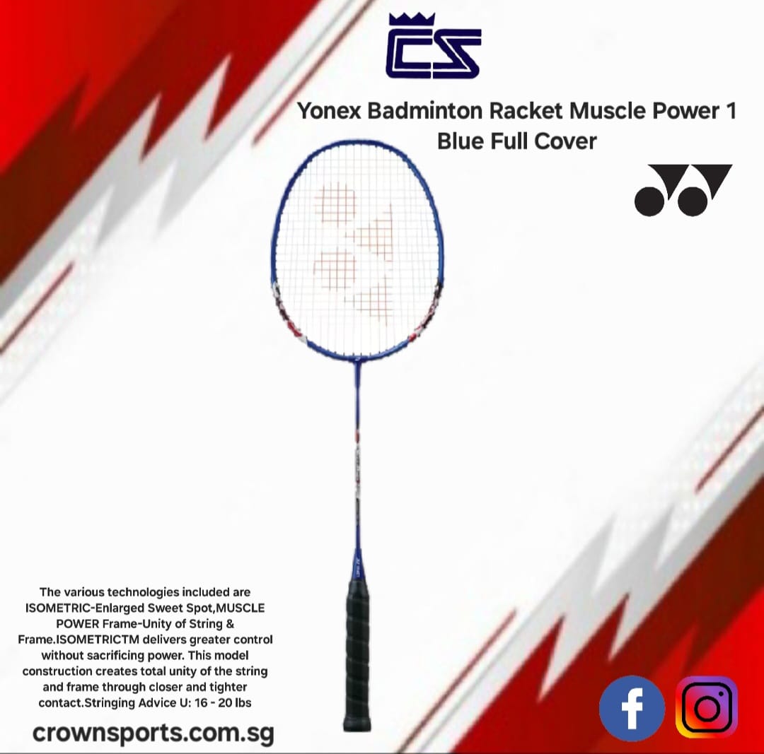 Yonex Badminton Racket Muscle Power 1 Blue Full Cover | Shopee Philippines