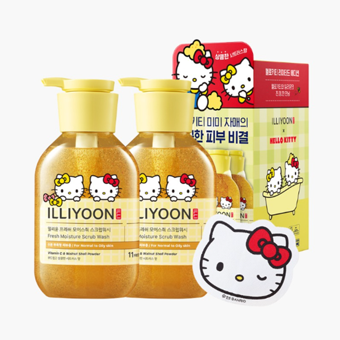 [ILLIYOON x Hello Kitty] New Fresh Moisture Scrub Wash 400ml+Hello ...