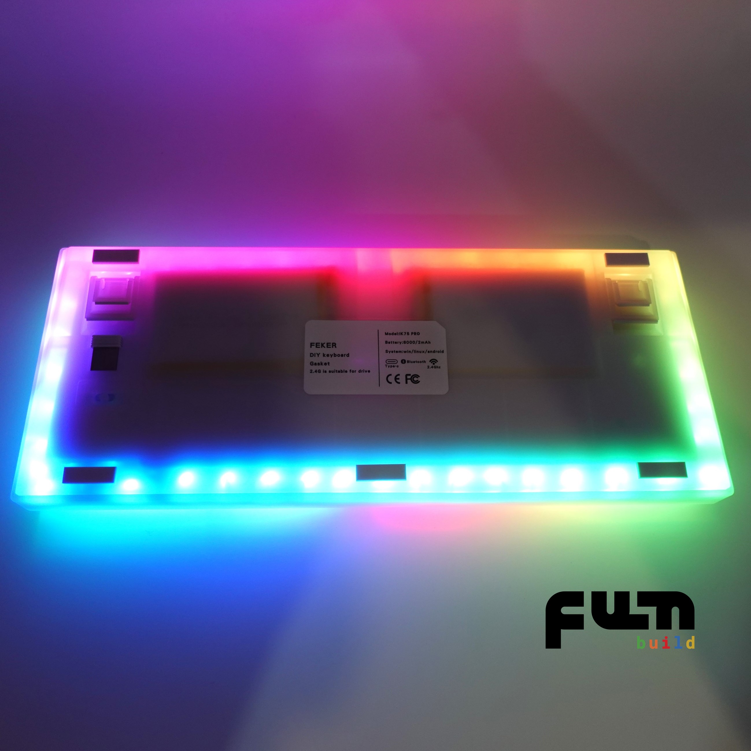 Feker IK75 PRO 75% Mechanical Keyboard Kit PC Mount Silicone Filler ...