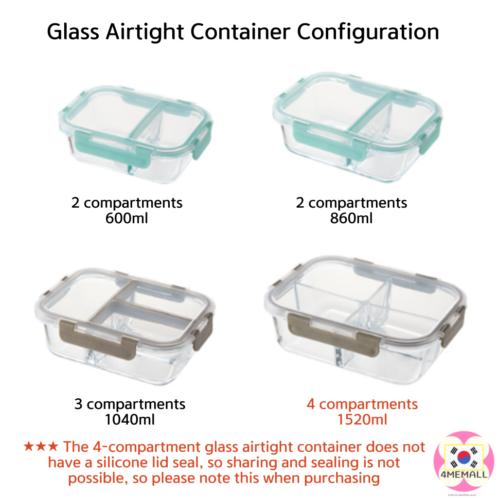 LocknLock Heat-resistant glass 2-compartment/3-compartment/4 ...