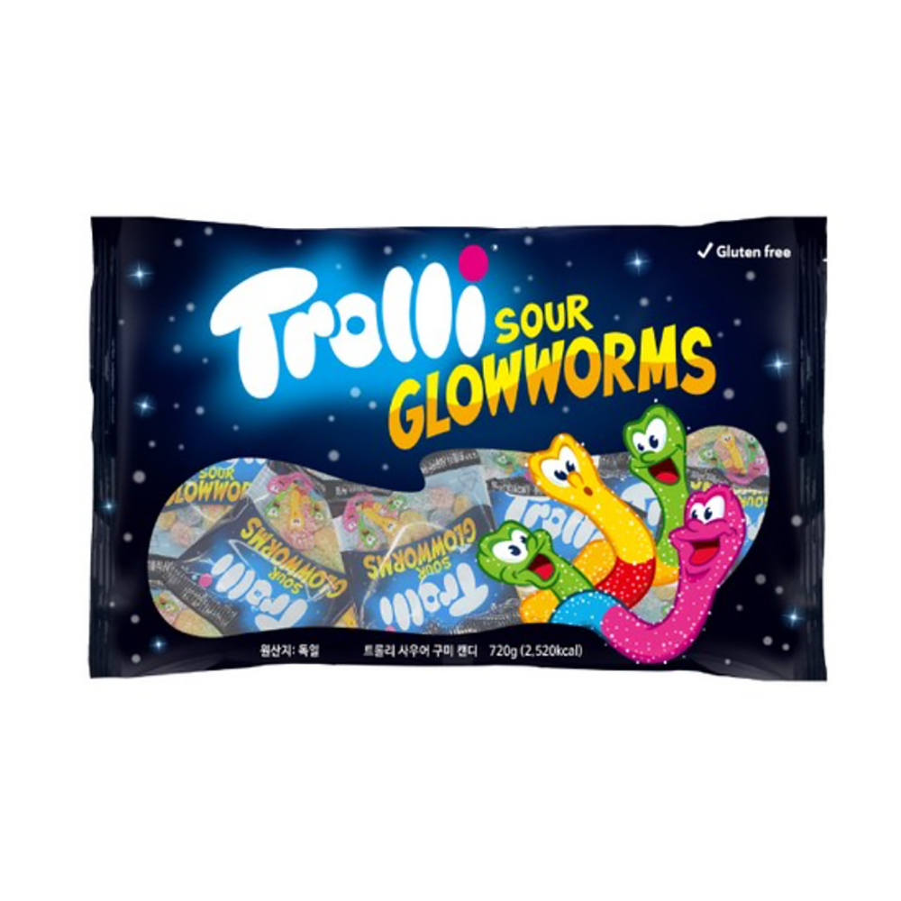 Trolli Sour Gummy Candy 720g – Glowworms, Tangy & Chewy, German Imported, Kids & Party Snack ...