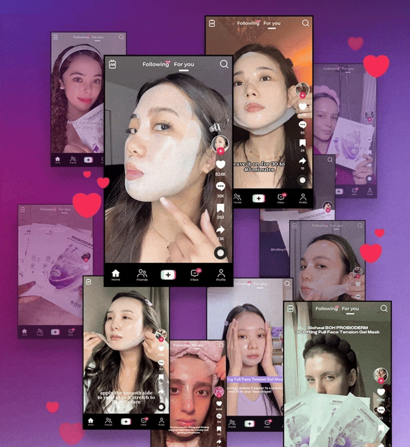 Boh Bio Heal Probioderm 3D Lifting Full Face Tension Gel Mask 25g×3(Free:3D Ampoule5ml) | Shopee ...