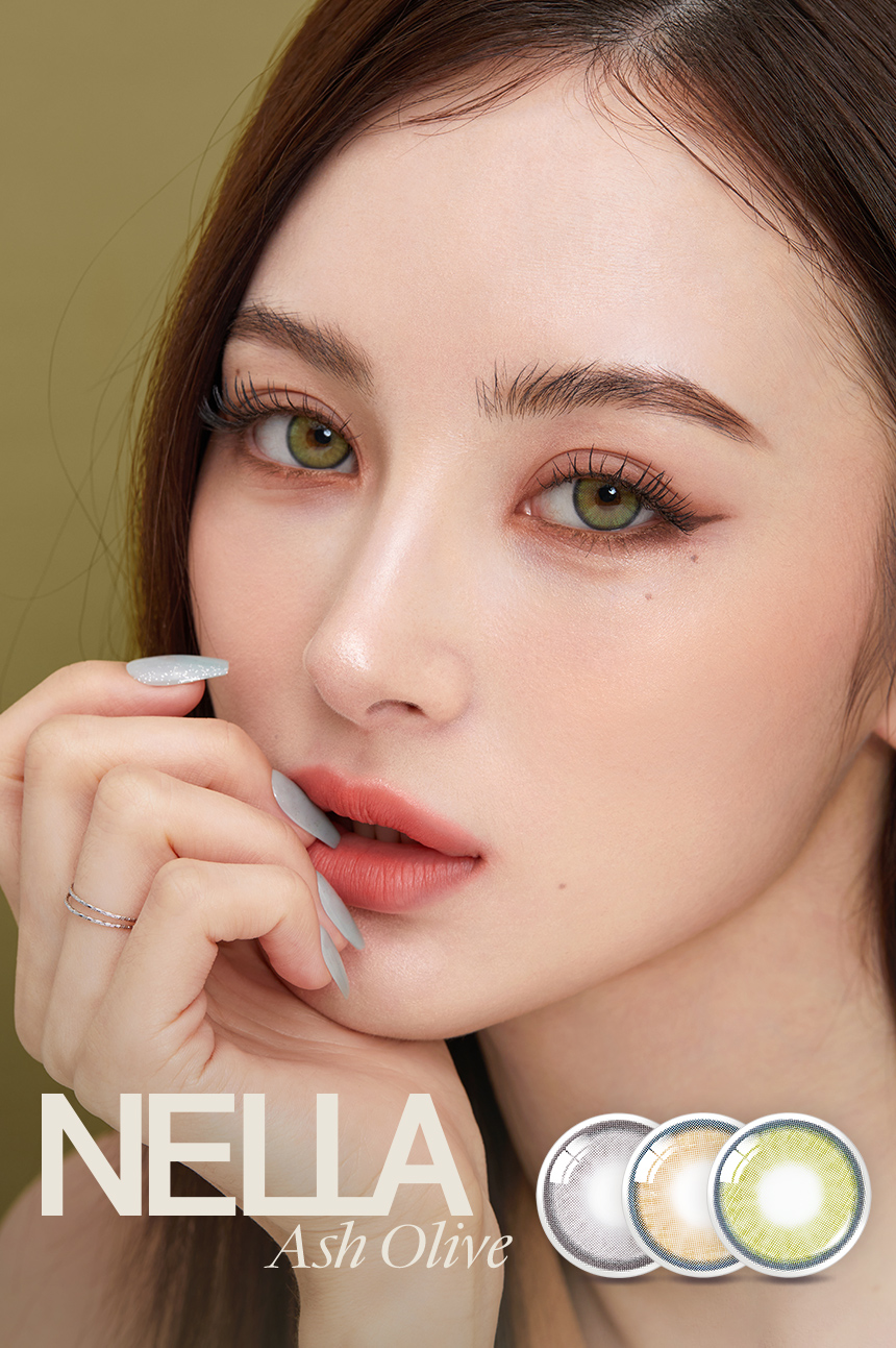 OLENS Official Nella 1Month Ash Olive 2P Contact Lens | Shopee Philippines