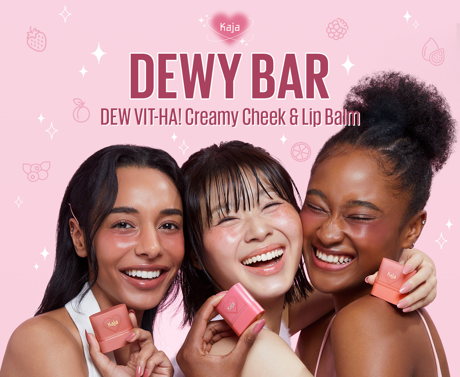 [KAJA Official] Dewy Bar | Creamy Multi-Stick Blusher, Lip & Cheek Natural Glow with 45% ...