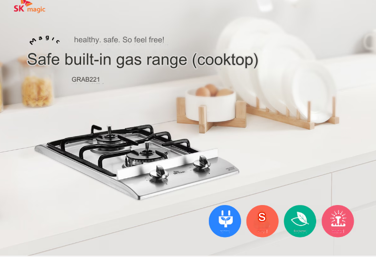 SK Magic Korea Built-in 2 Burner Gas Range Gas Cooktop GRA-B221K ...