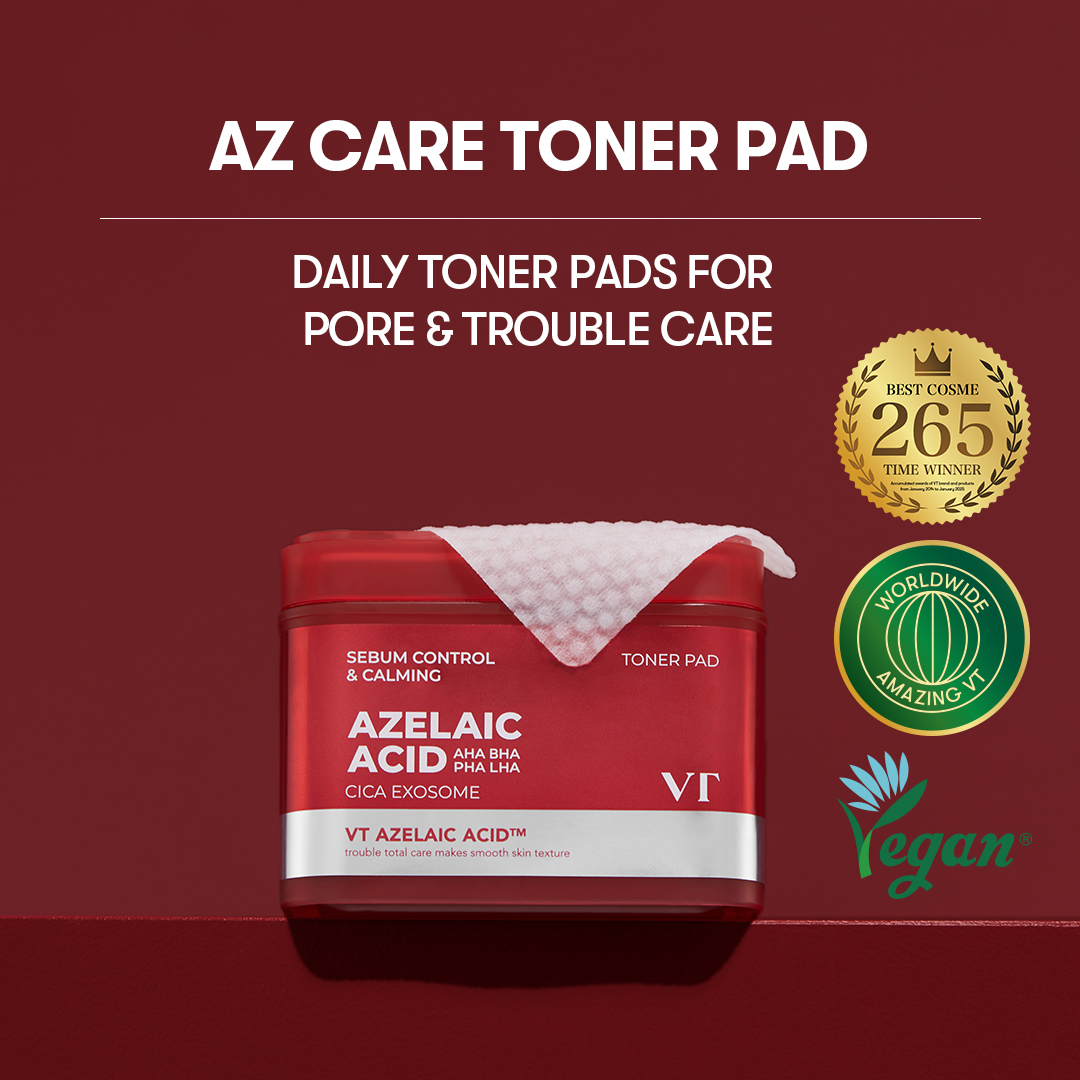 [VT] AZ Care Toner Pad (60EA) Azelaic Acid AHA/BHA/PHA/LHA Pad ...