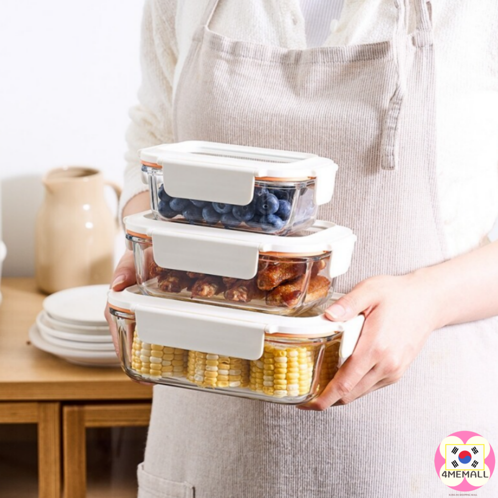LocknLock THE CUBE Glass Airtight Container Food container Food storage Refrigerator ...