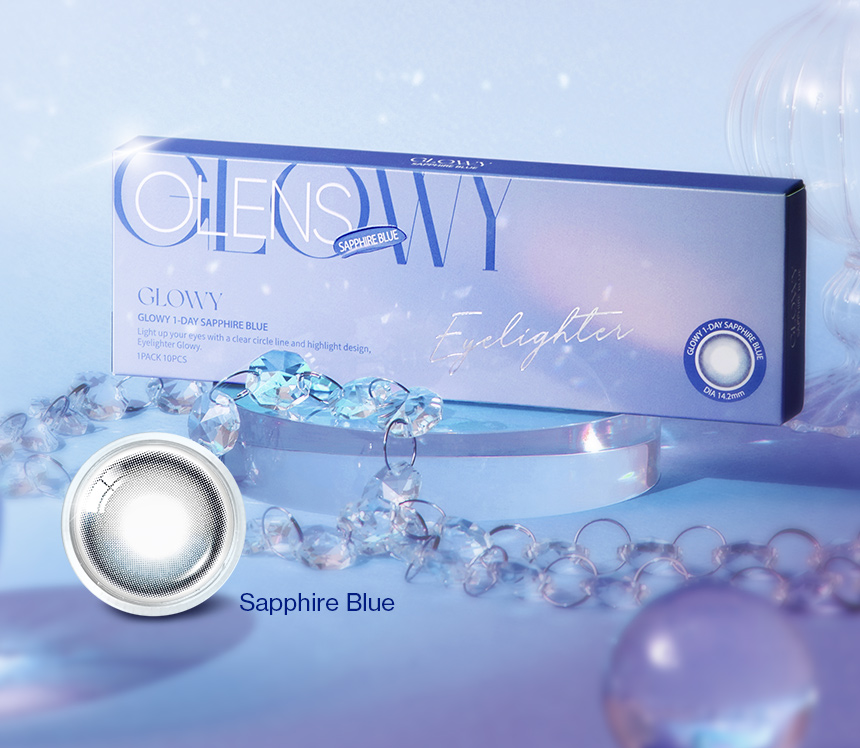 OLENS Official Glowy Sapphire Blue 1Day 10P Contact Lens | Shopee ...