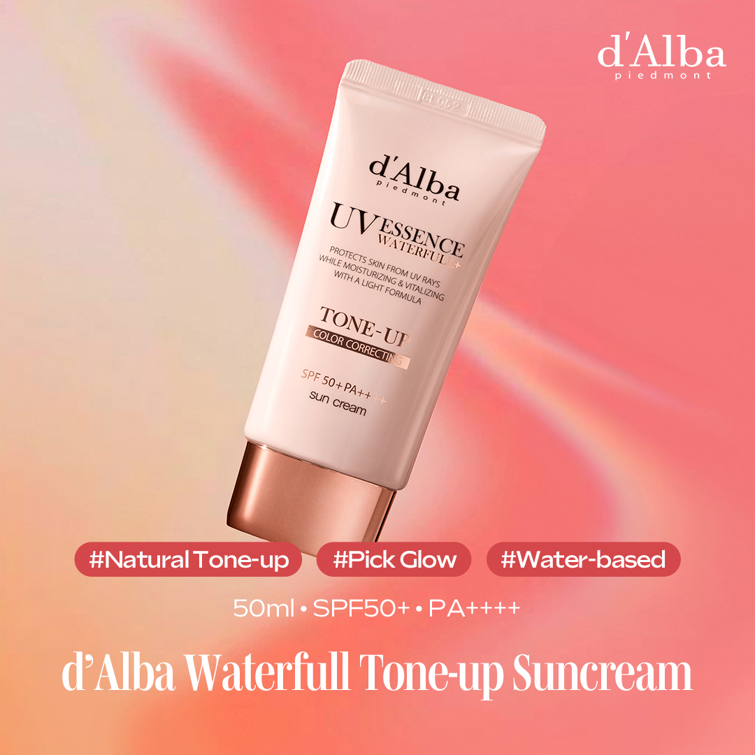[d'Alba Official] Waterfull Tone-up Pink Sunscreen 50ml, Vegan, SPF 50 ...