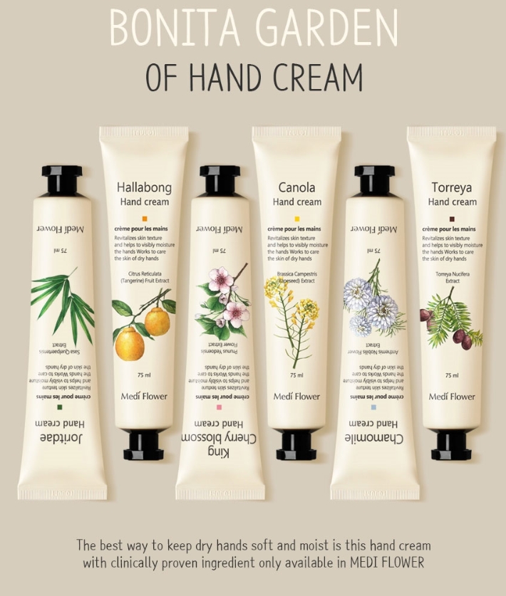 MediFlower - Bonita Garden Hand Cream 75ml x 6ea Set/Storiz Perfume ...