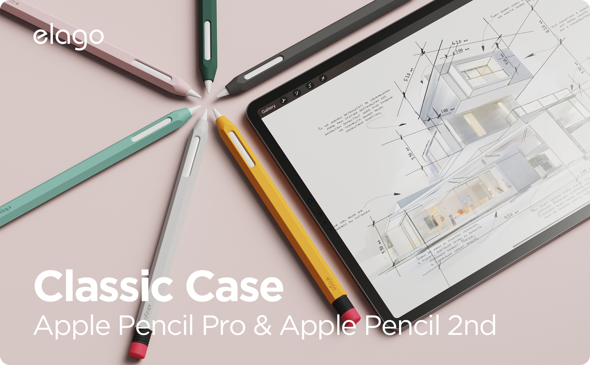 Elago Classic Pencil Case Compatible for Apple Pencil Pro, 2nd, and 1st ...