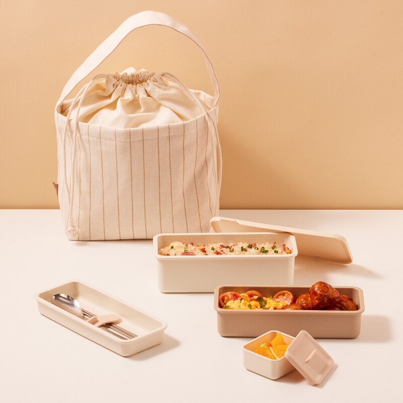 LocknLock To-Go 2-Tier Pack Easy Cap Lunch Box Bag Set Case with ...
