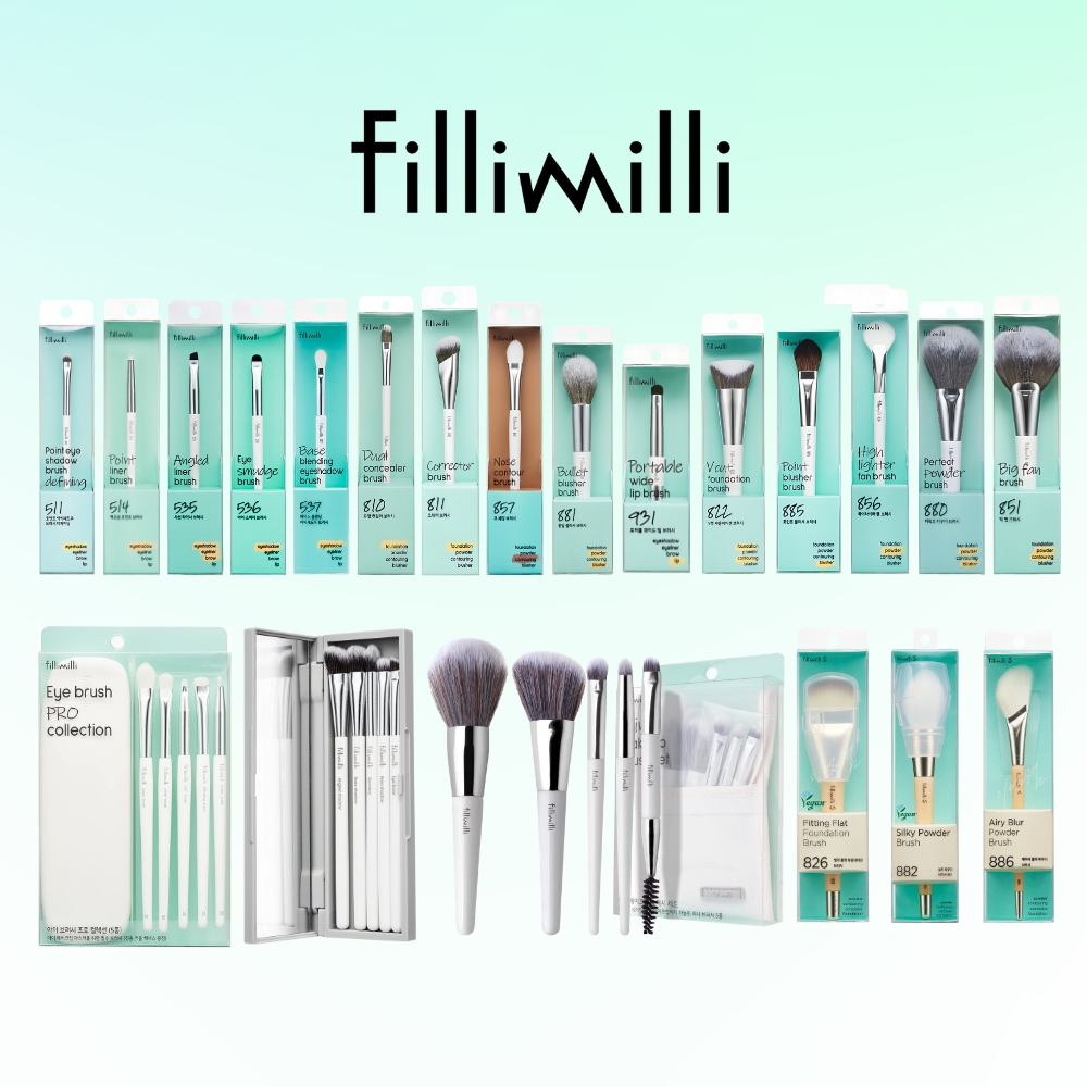 Fillimilli Oliveyoung Makeup Brush Set (32 Types) Fan Blush Contour Shading Eye Lip Eyelash ...